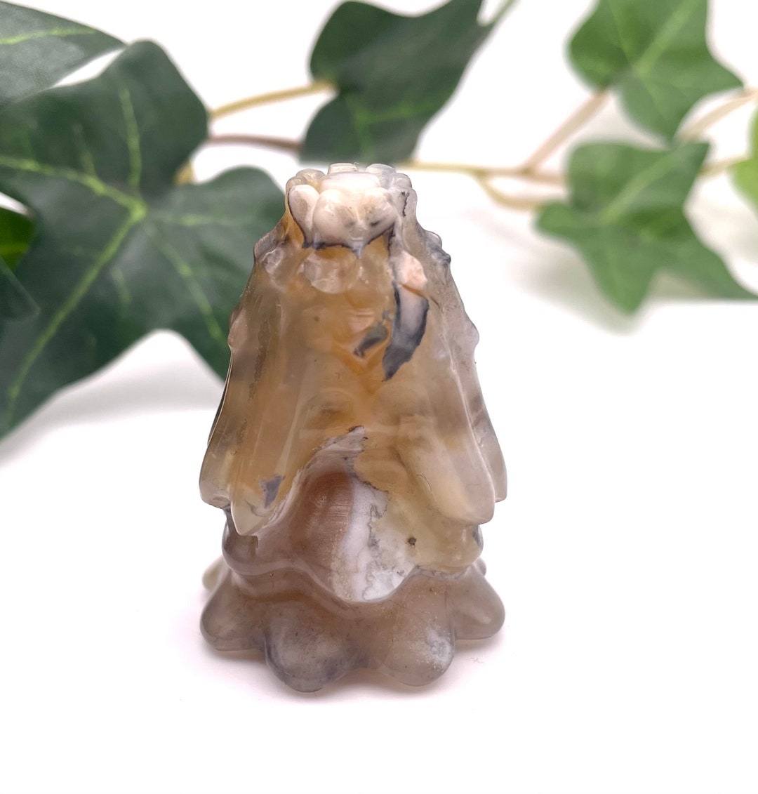 Stunning Black Flower Agate Crystal Pokémon Mareanie Figure Carving - Etsy