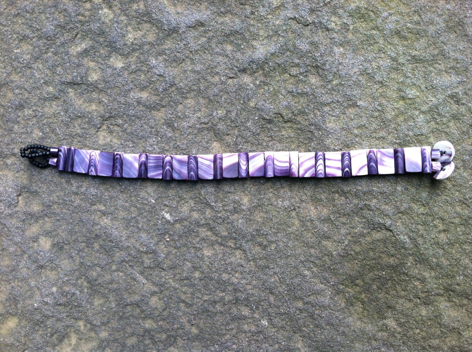 Flat Bead With Tube Spacer Wampum Bracelet - Etsy