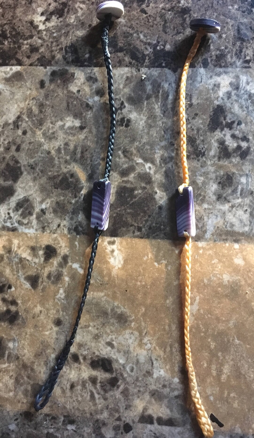 Rectangle Bead on Braided False Sinew Bracelet - Etsy