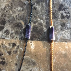 Rectangle Bead on Braided False Sinew Bracelet - Etsy