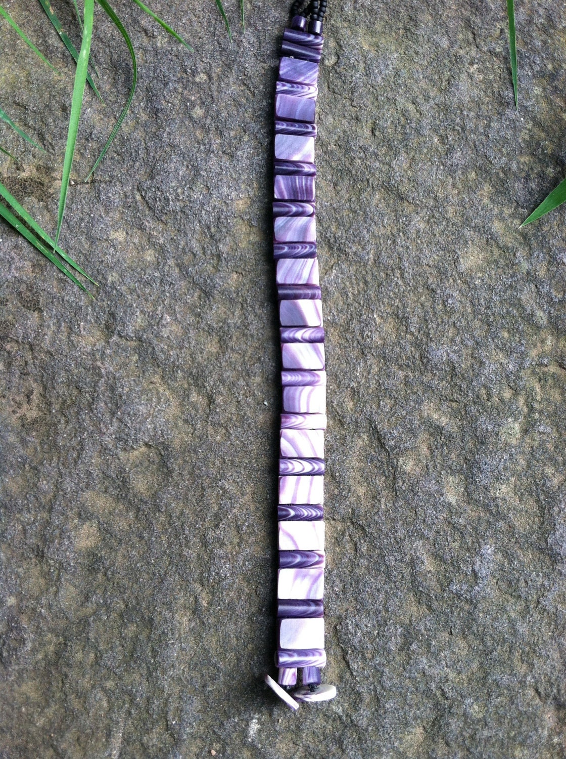 Flat Bead With Tube Spacer Wampum Bracelet - Etsy