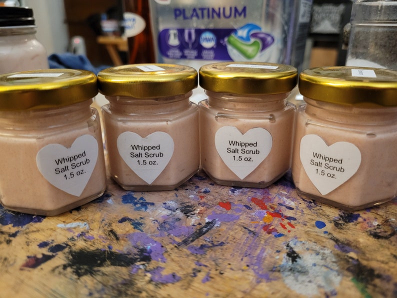 Whipped Salt Scrub- Glycerin & Coconut Castile Soap- Fine Ground ...