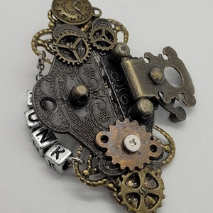 Steampunk Hinge Barrette- Handmade Cyberpunk Accessory- Punk Jewelry ...