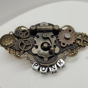 Steampunk Hinge Barrette- Handmade Cyberpunk Accessory- Punk Jewelry ...