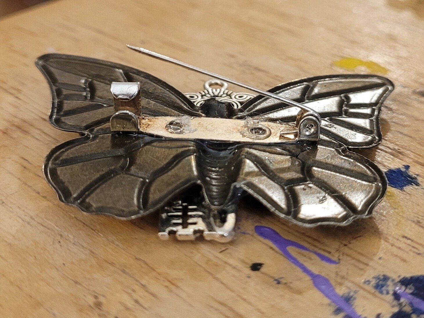 Steampunk Butterfly Pin- Handmade Cyberpunk Brooch- Recycled Watch ...