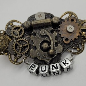 Steampunk Hinge Barrette- Handmade Cyberpunk Accessory- Punk Jewelry ...