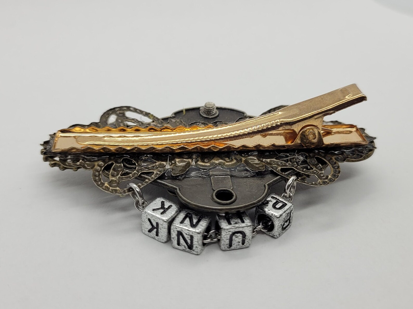 Steampunk Hinge Barrette- Handmade Cyberpunk Accessory- Punk Jewelry ...