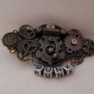 Steampunk Hinge Barrette- Handmade Cyberpunk Accessory- Punk Jewelry ...