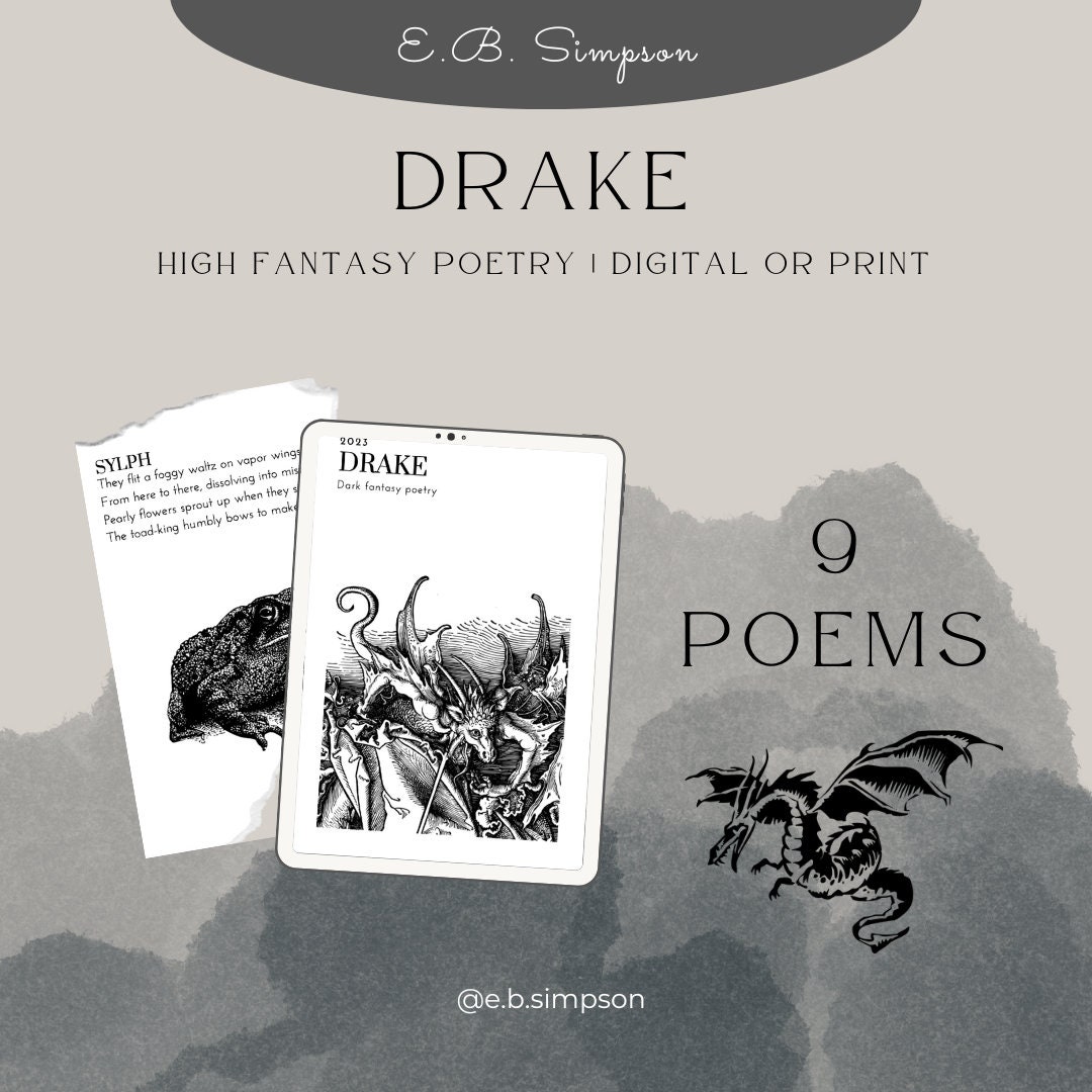 Zine | Printable Copy of DRAKE 2023 - 9 High Fantasy Poems - Etsy