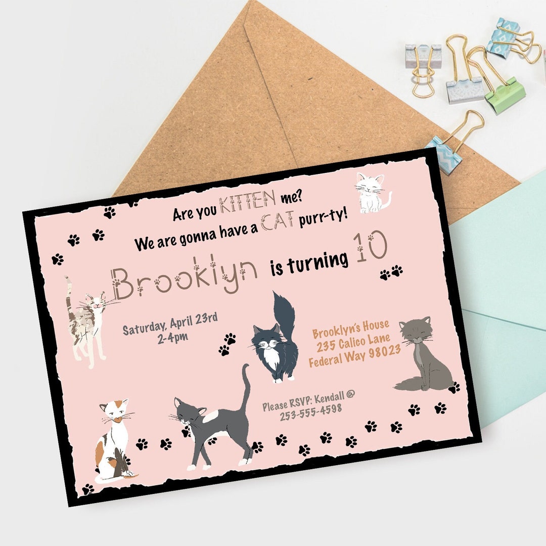 Cat Party Purrr-ty Koo Koo Kangaroo Gonoodle Cat Birthday Party - Etsy