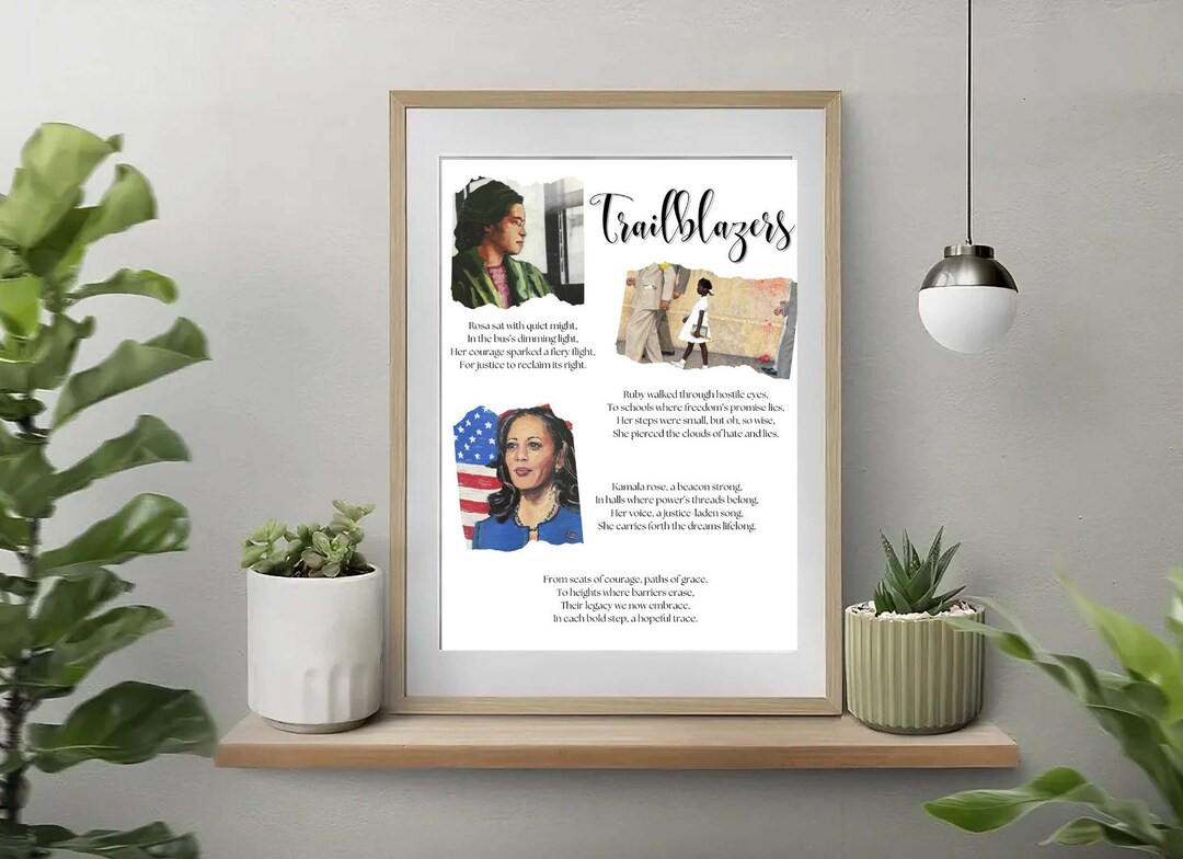 Trailblazers, Kamala Harris, Ruby Bridges, Rosa Parks, Poster, Poem ...