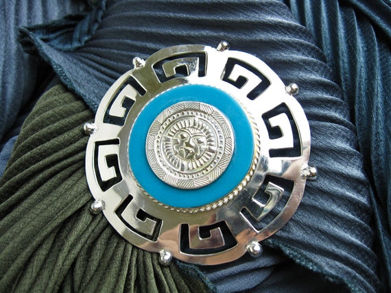 1950s Mid Century 3 Aztec Sun Dial Pendant Necklace/ Pin | Etsy