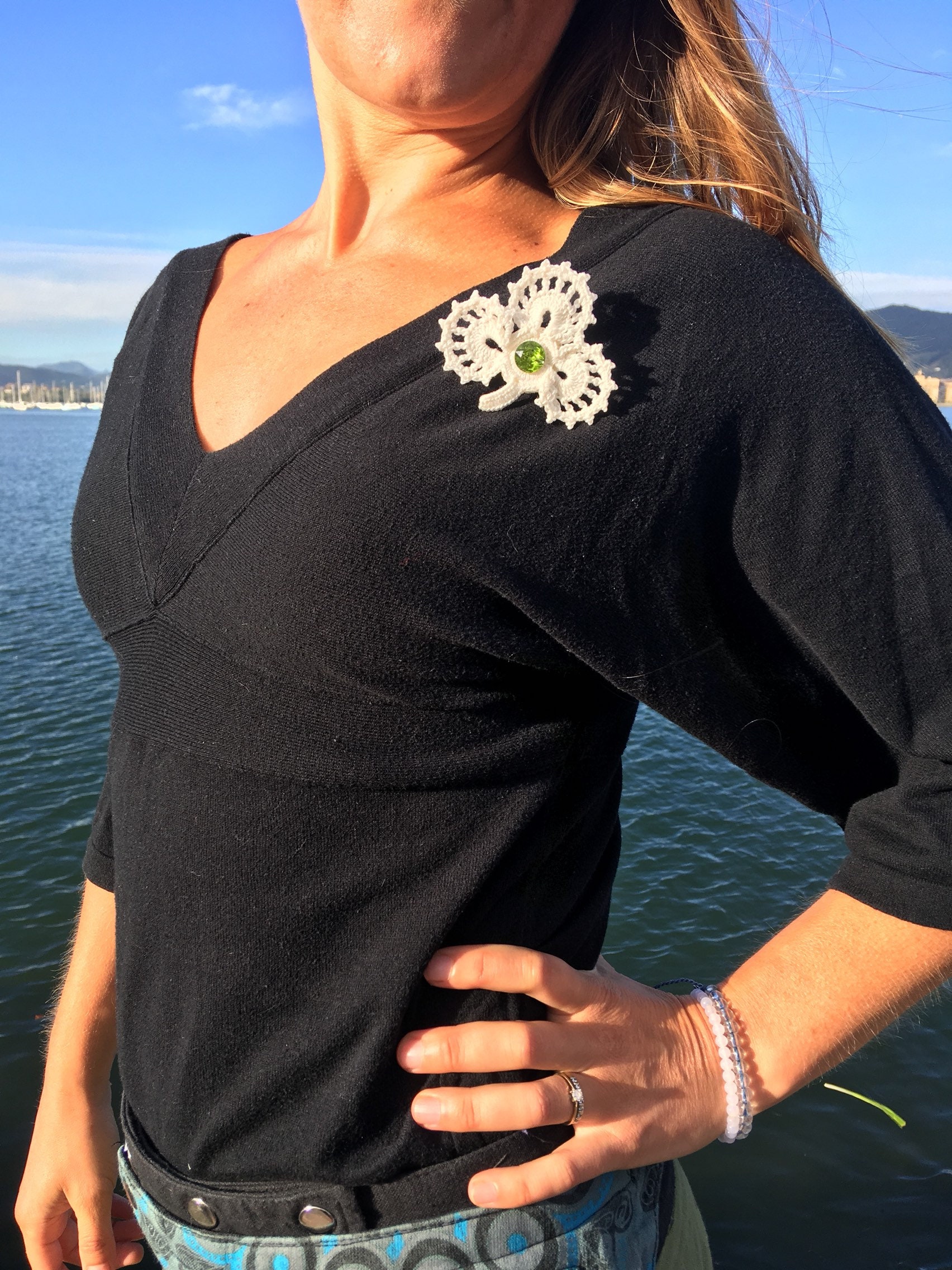 Irish Lace Shamrock Brooch Pin - Perfect for Paddys' Day - Etsy