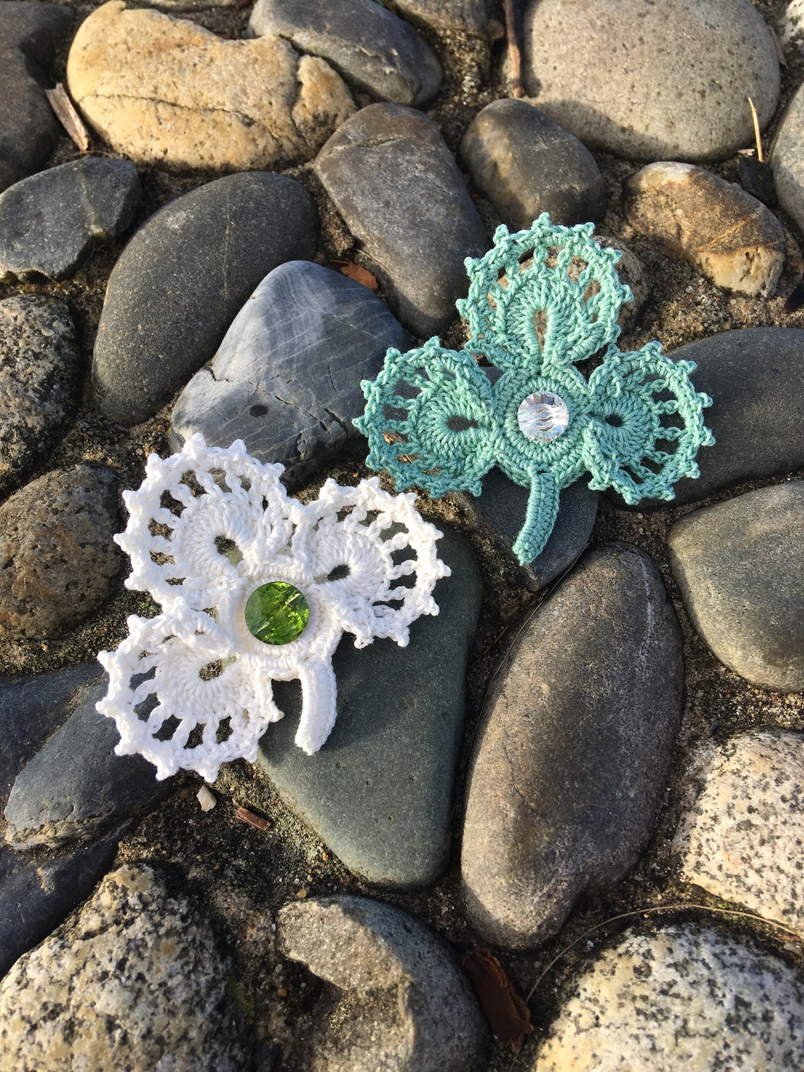 Irish Lace Shamrock Brooch Pin - Perfect for Paddys' Day - Etsy