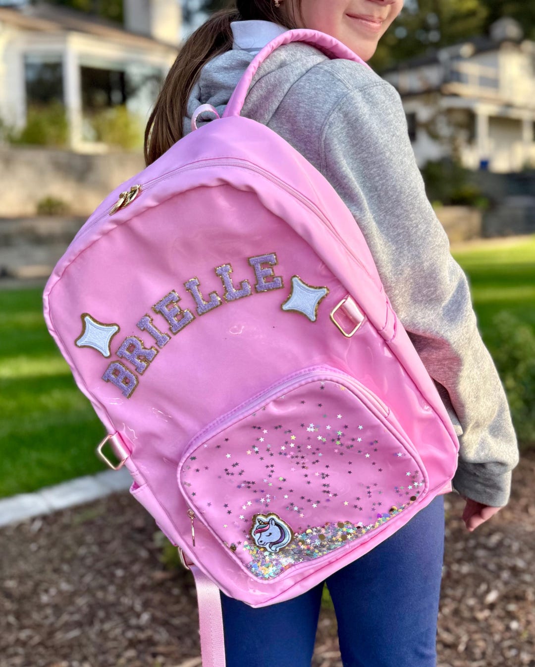 Custom Confetti Nylon Kids Backpack: Personalized Varsity Letter Bag - Etsy