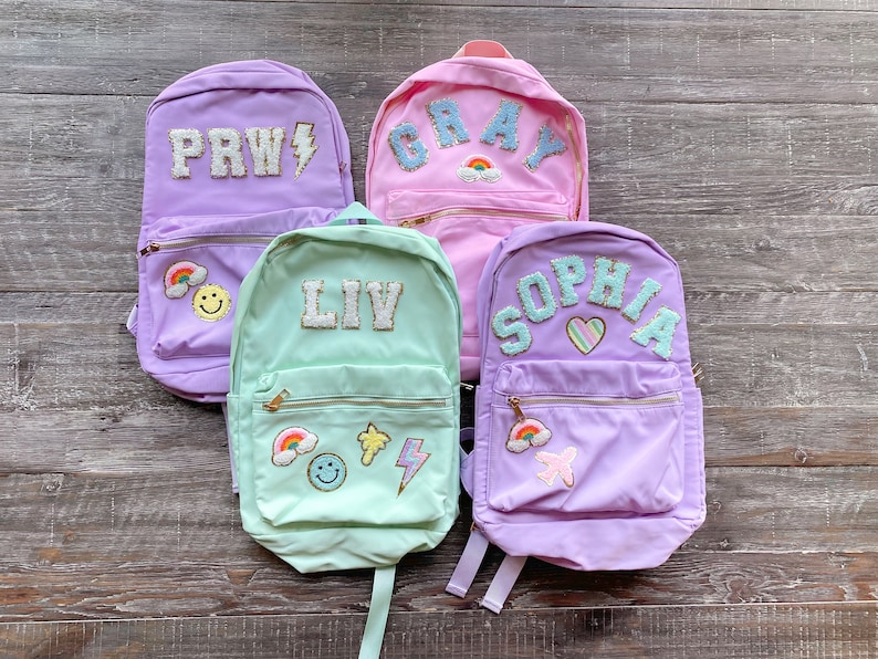 Custom Nylon Backpack Personalized Varsity Letter Bag - Etsy