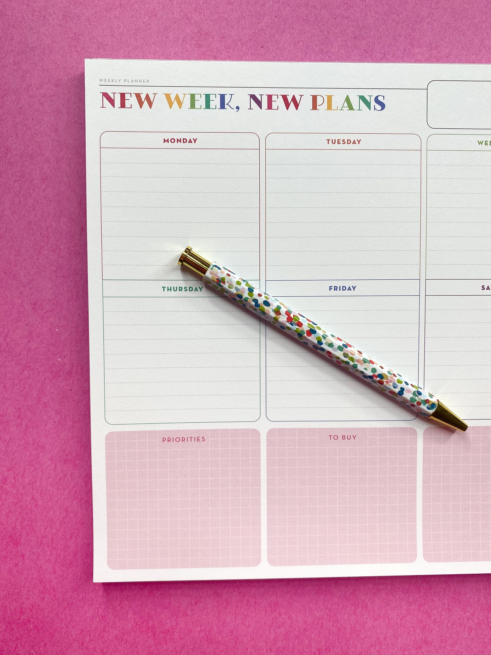 Weekly Planner Pad Undated Weekly Calendar Minimalist & - Etsy