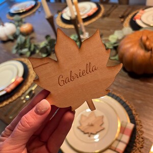 Thanksgiving Table Name Tags, Holiday Table Decor, Personalized Dinner ...