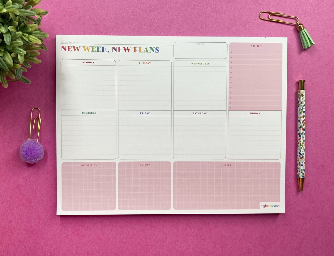 Weekly Planner Pad, Undated Weekly Calendar, Minimalist & Simplified ...