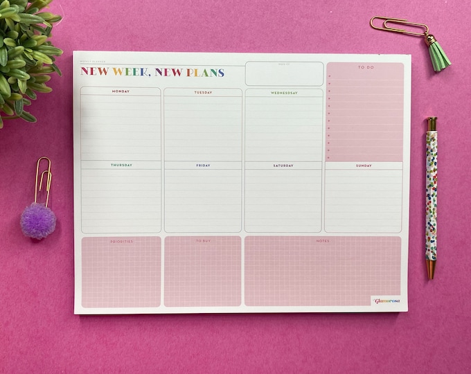 Weekly Planner Pad Undated Weekly Calendar Minimalist & - Etsy