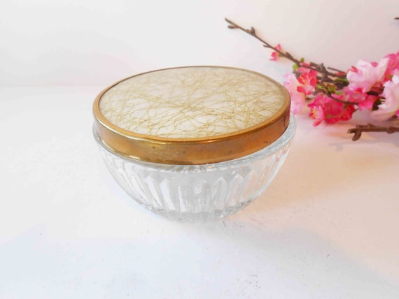 Vintage 1940s Powder Jar Glass Powder Jar Ladies Cosmetic - Etsy
