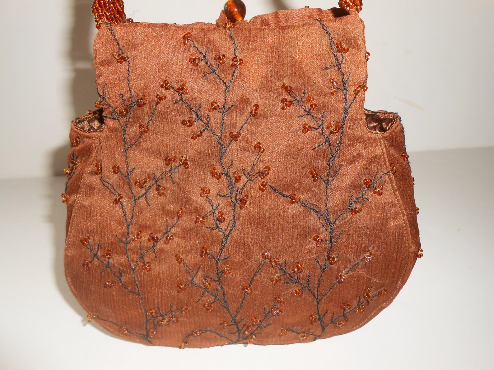 Copper Evening Bag Copper Beaded Bag Autumn Color Bead - Etsy