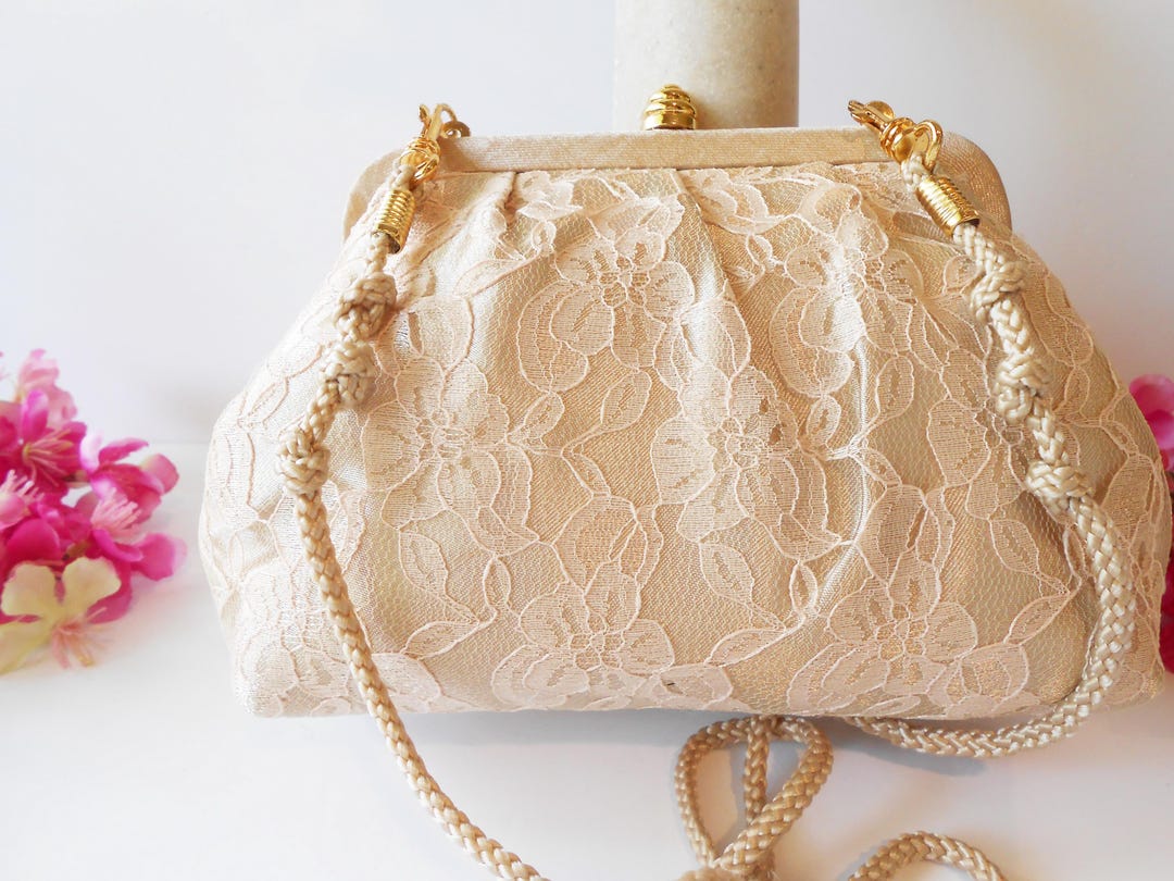 Mocha Lace Evening Bag: Mother of Bride Clutch, Special Occasion Purse ...