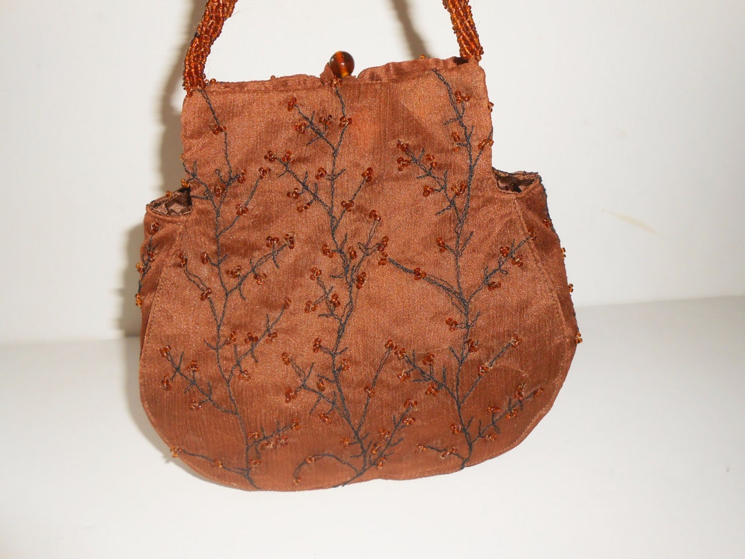 Copper Evening Bag, Copper Beaded Bag, Autumn Color Bead Purse, EB-0378 ...