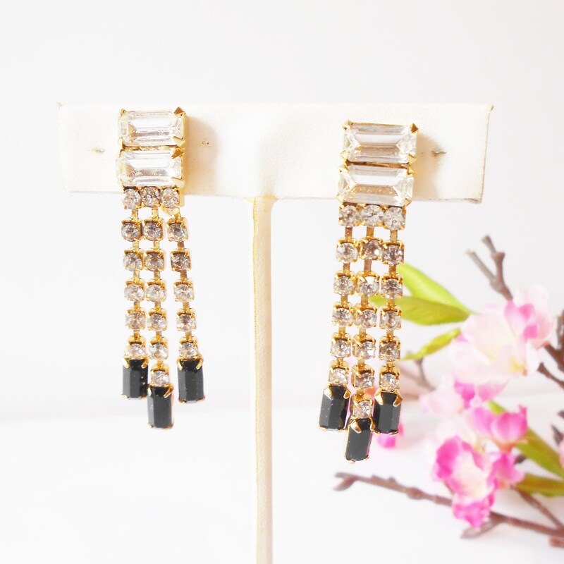 Rhinestone Earrings - Etsy