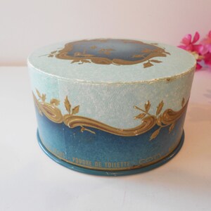 1950s Powder Tin Emeraude Tin, Powder Box Paris by Coty, Vanity ...