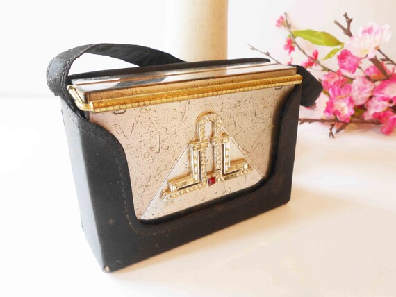 1940's Art Deco Compact Purse, Vintage Volupte' Powde… - Gem