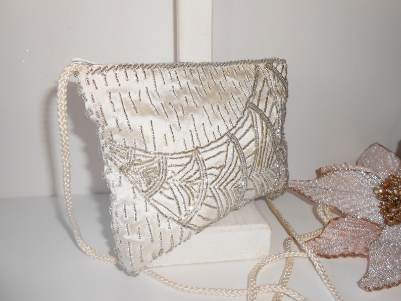 Vintage Beaded Evening Bag, Silver Clutch, Mother of Bride Purse - Etsy