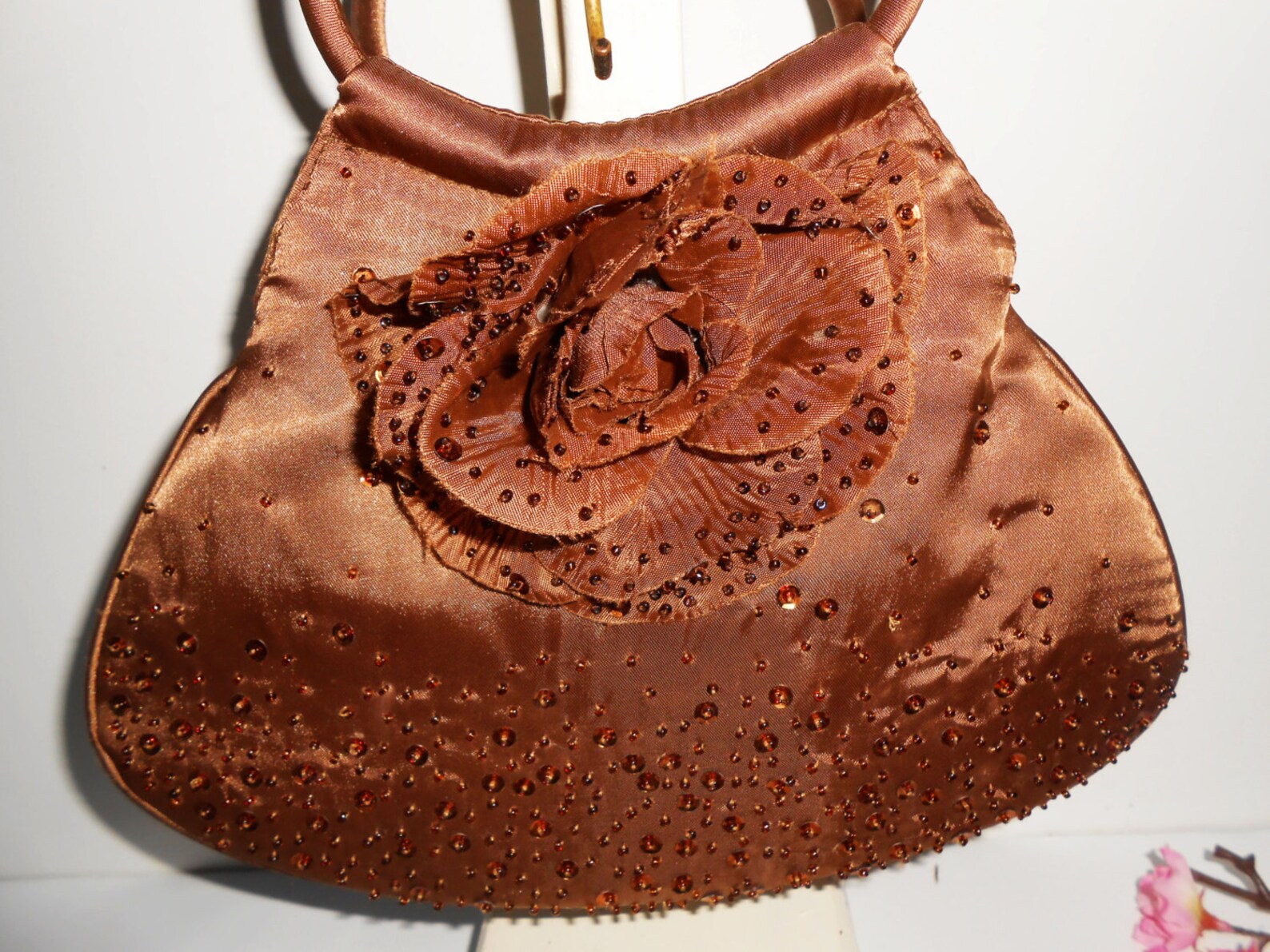 Vintage Brown Evening Bag Vintage Brown Beaded Bag EB-0377 - Etsy