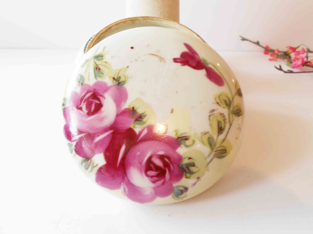 Floral Porcelain Powder Dish, Powder Dish With Puff, Luxury Gift Her ...