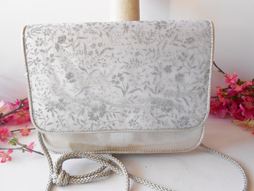 Sparkly Silver Clutch Bag, Metallic Evening Purse, Mother of the Bride ...