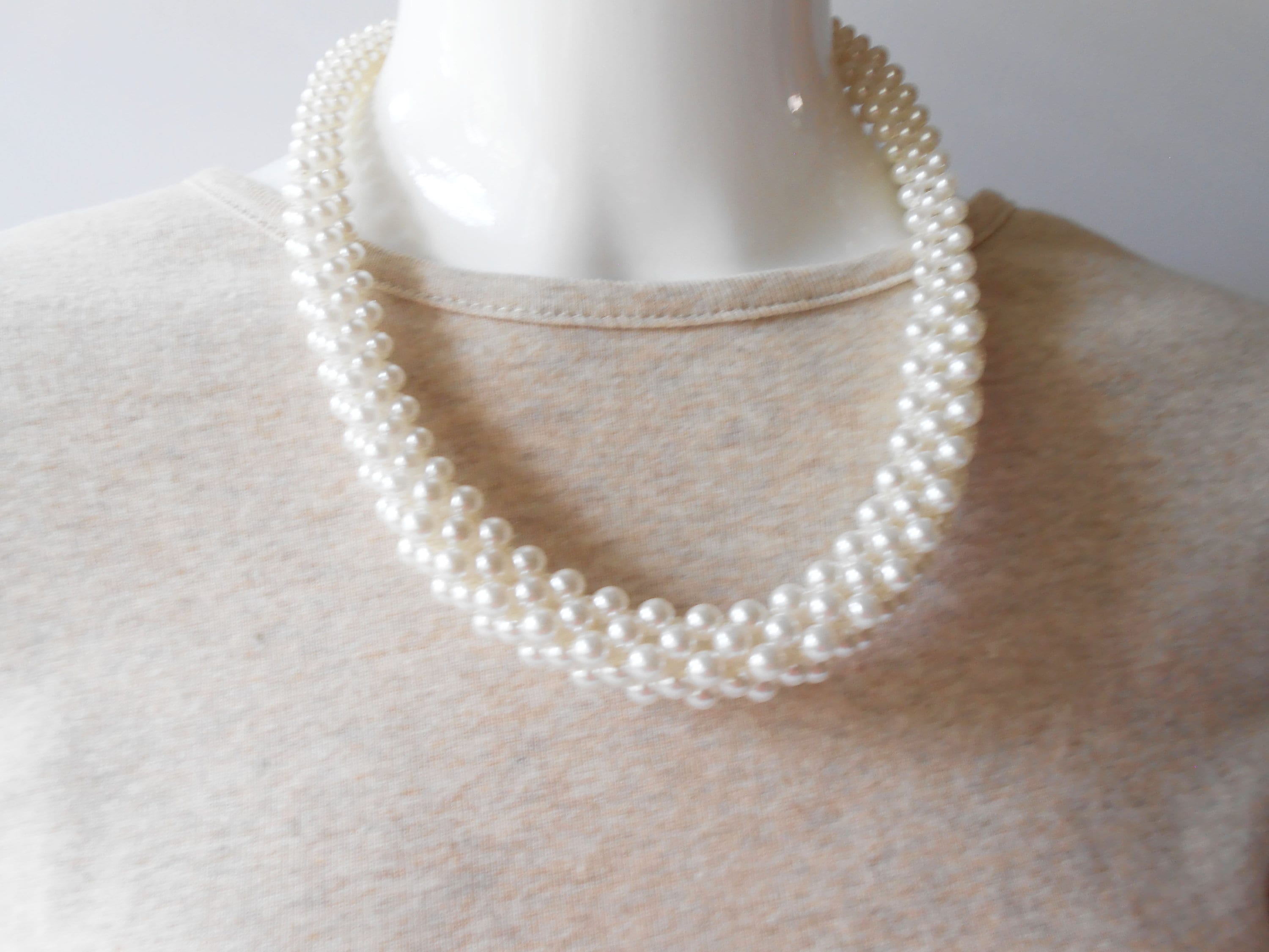 Vintage Pearl Necklace Single Strand Pearl Cluster Necklace | Etsy