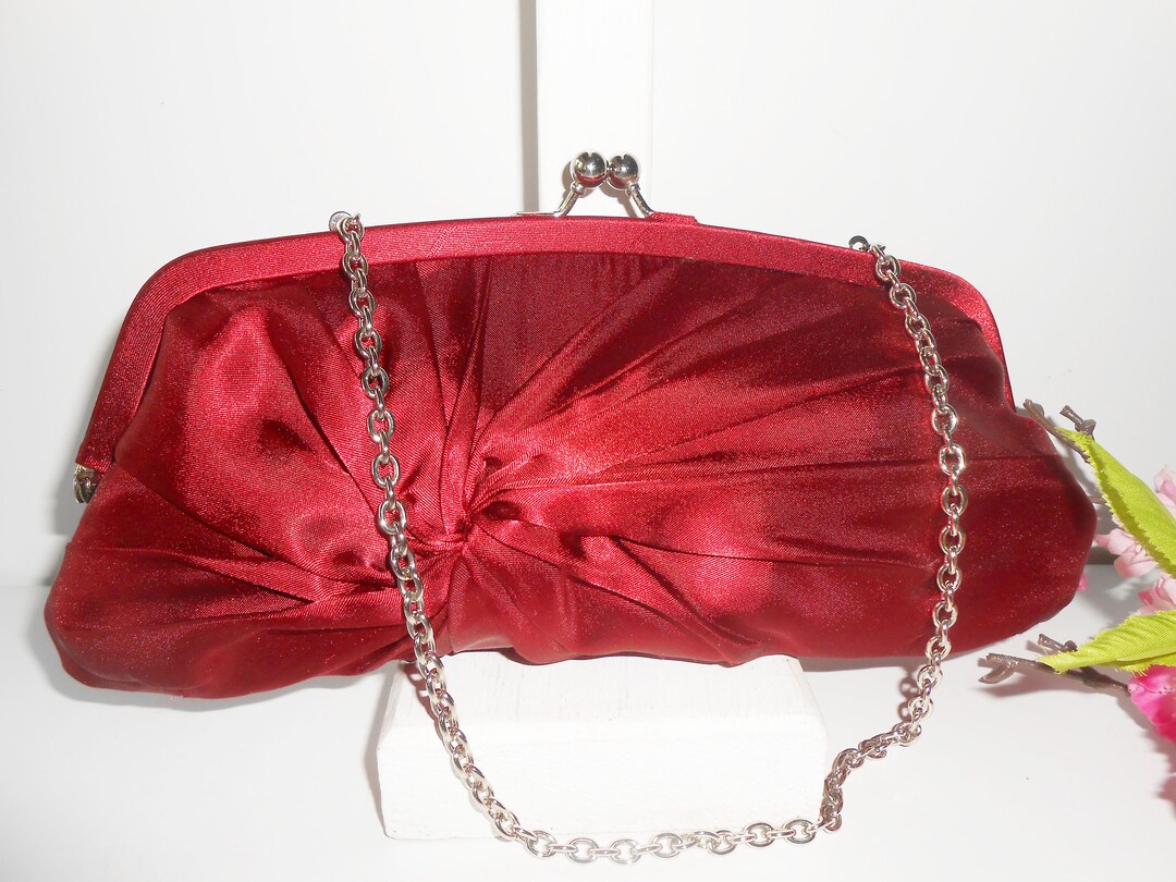 Red Clutch Bag, Red Evening Purse, Holiday Handbag, After Five Bag ...