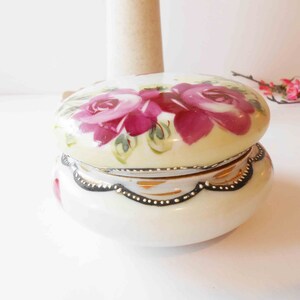 Floral Porcelain Powder Dish, Powder Dish With Puff, Luxury Gift Her ...