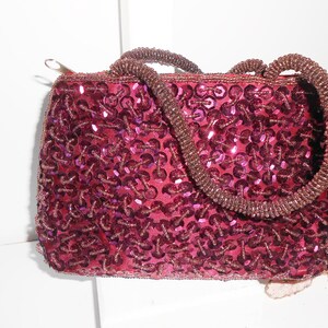 Red Beaded Evening Bag, Sequin Cocktail Purse - Etsy