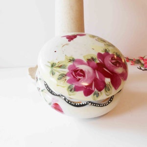 Floral Porcelain Powder Dish, Powder Dish With Puff, Luxury Gift Her ...