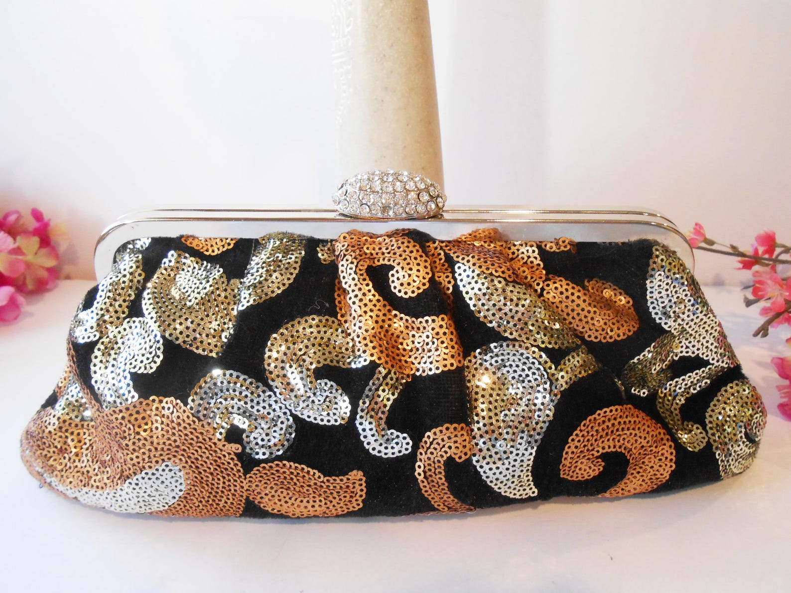 Stunning Metallic Evening Bag, Gold Copper Silver, Clutch Bag, Cocktail ...