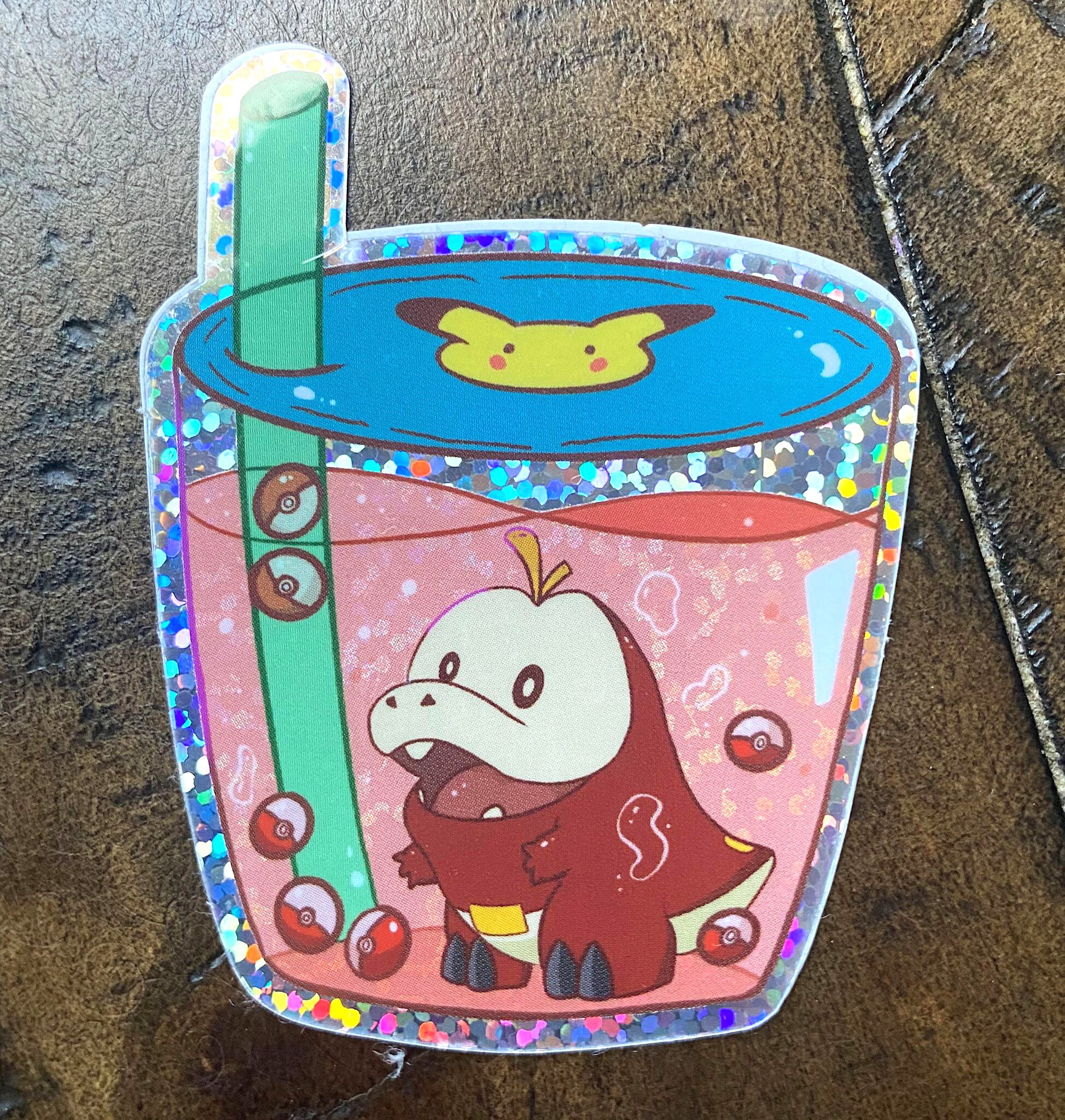 Fuecoco Boba Vinyl Glitter Sticker - Etsy