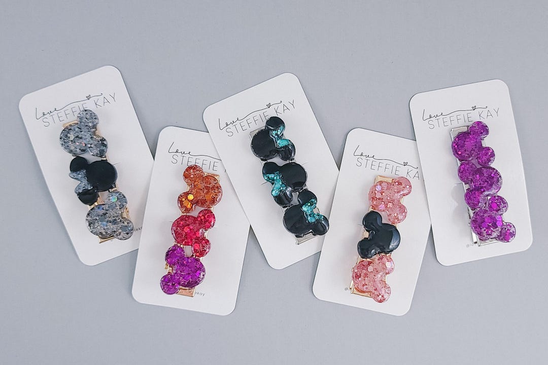 Triple Mouse Head Alligator Hair Clip | Resin Barrette - Etsy