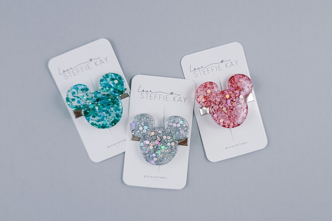 Glitter Mouse Head Alligator Hair Clip Resin Barrette - Etsy