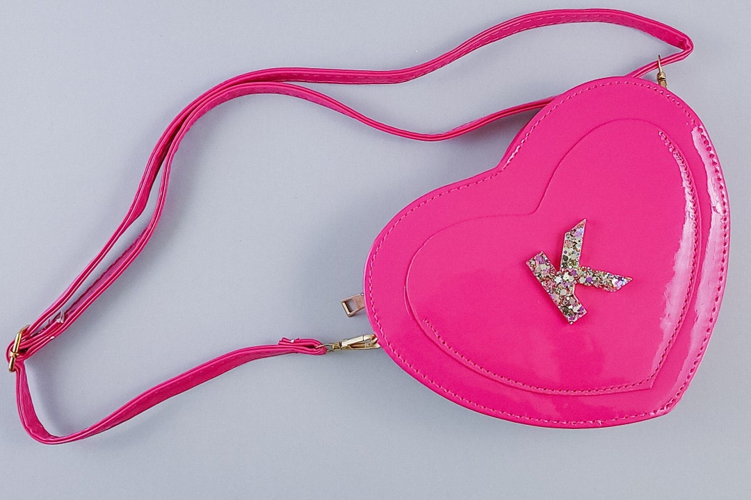 Personalized Girls Heart Purse | Hot Pink | Patent Leather Purse - Etsy