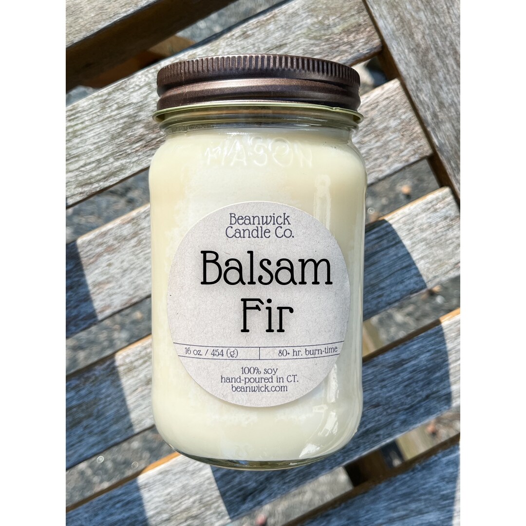 Balsam Fir Soy Candle: 80+ Hour Burn Time in Mason Jar - Etsy