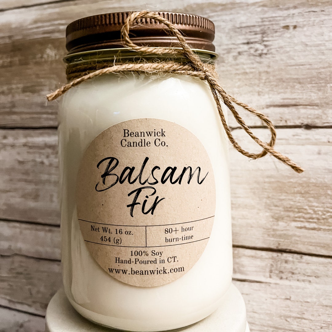 Balsam Fir Soy Candle: 80+ Hour Burn Time in Mason Jar - Etsy