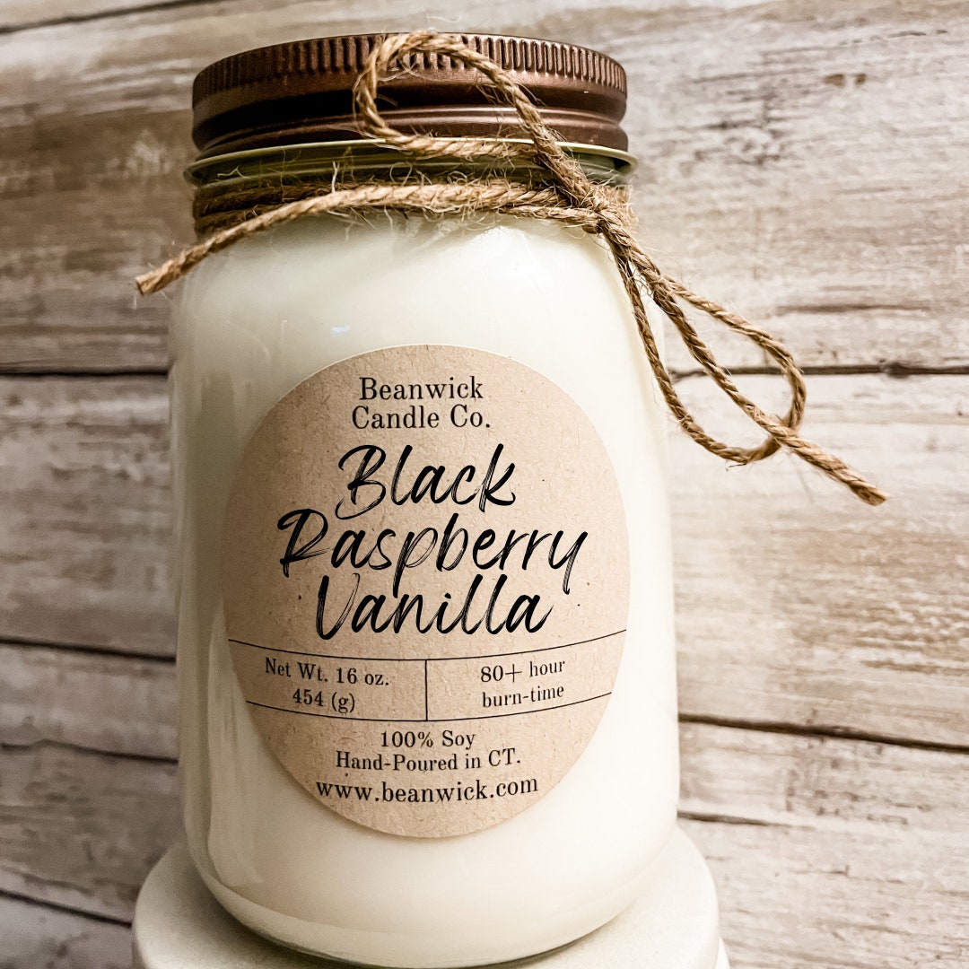 BLACK RASPBERRY VANILLA Soy Candle in Mason Jar Unique Gift - Etsy