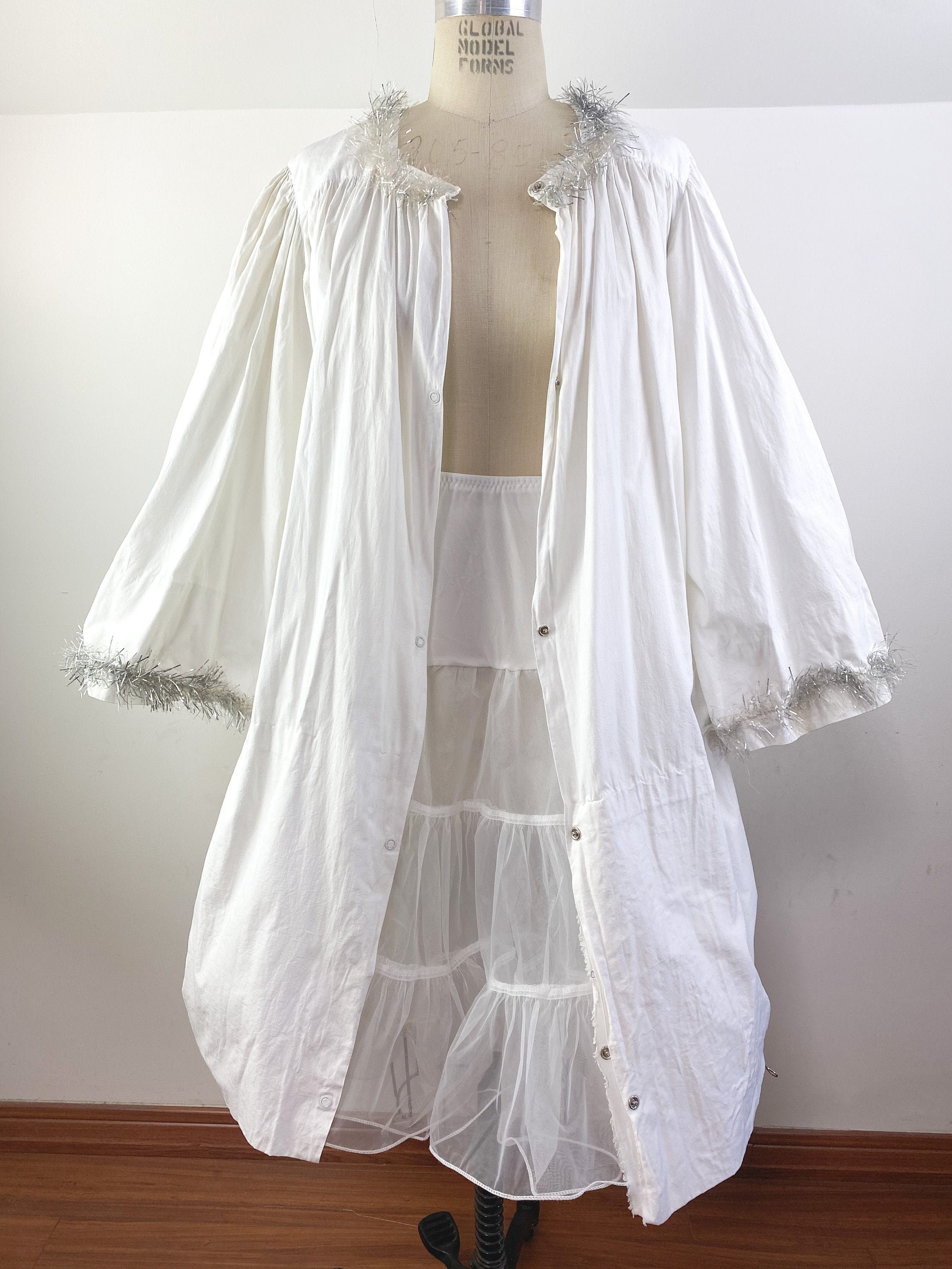 Antique Celestial Cotton Robe Coat With Tinsel Trim Angel Costume - Etsy