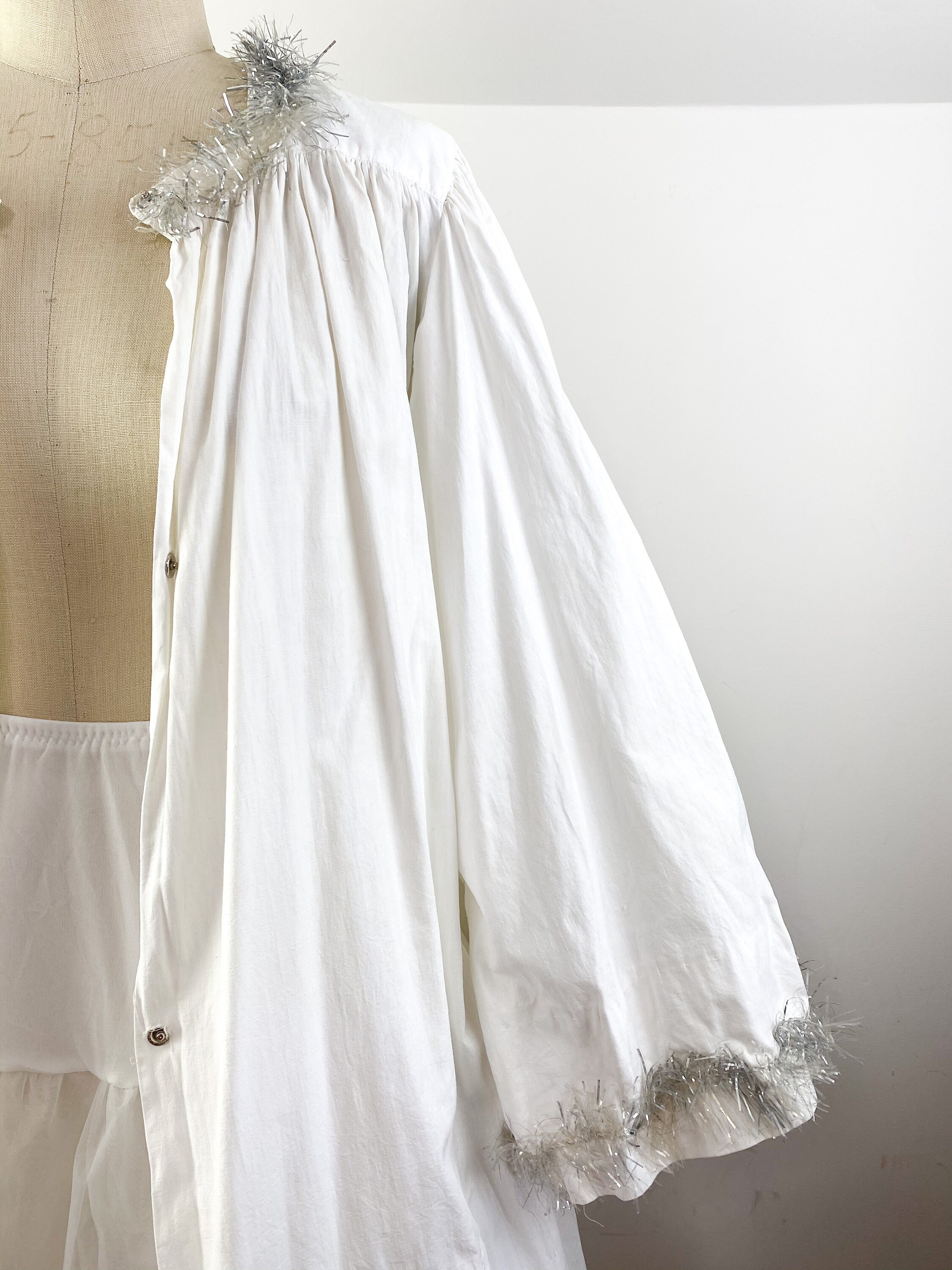 Antique Celestial Cotton Robe Coat With Tinsel Trim Angel Costume - Etsy